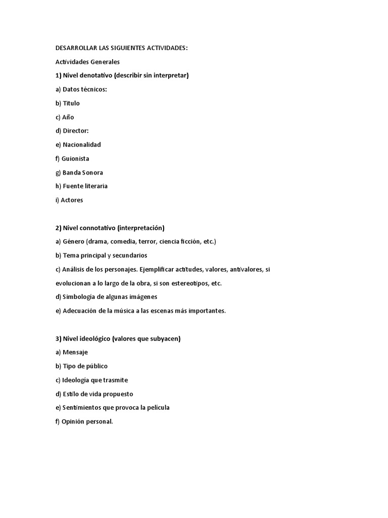 Guía para el Análisis de Películas | PDF | Juegos y actividades