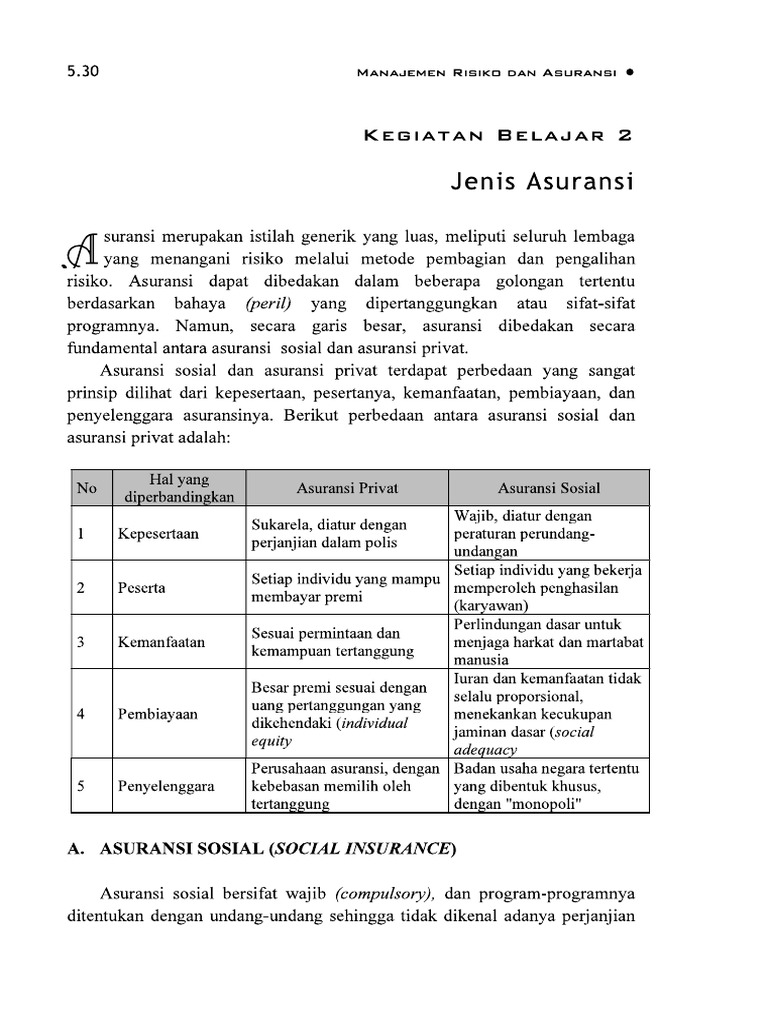 KEL 6 Modul Pengantar Asuransi - Jenis Asuransi | PDF