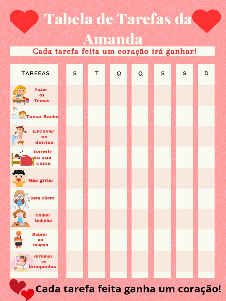 Tabela de Tarefas Planejador | PDF