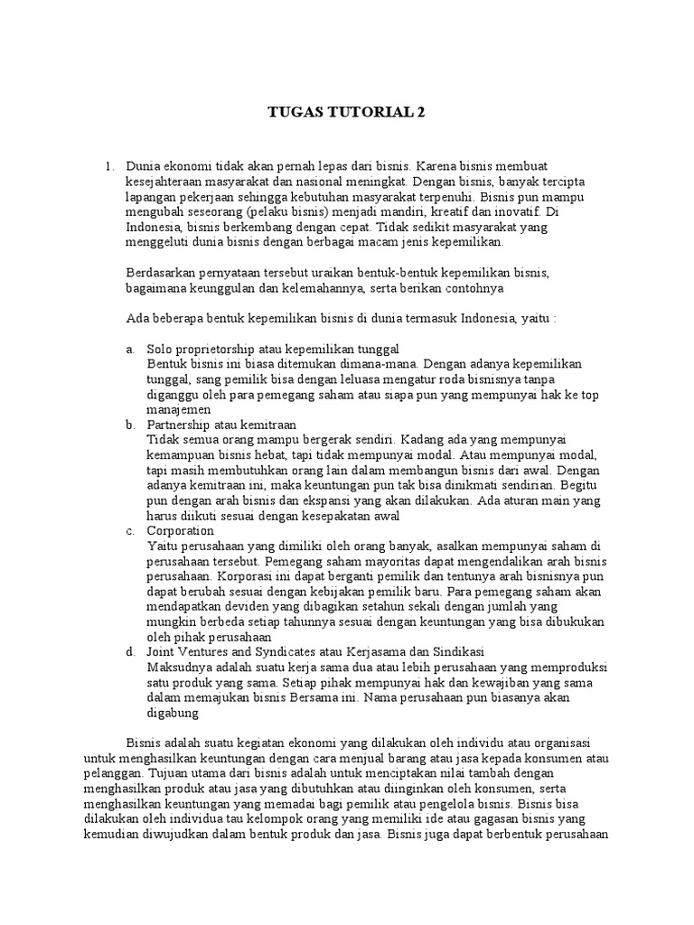 Jawaban Tugas Tuton 2 | PDF