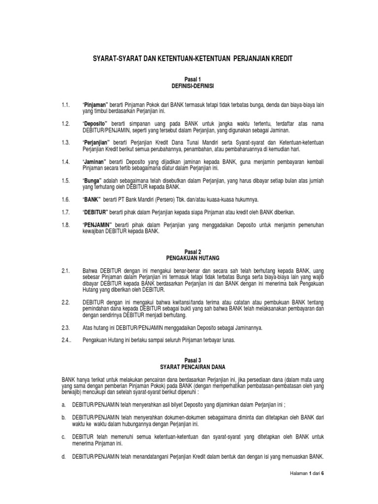 Syarat Umum Cash Coll | PDF