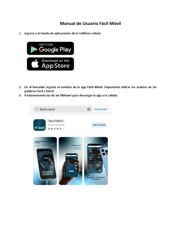 Manual Usuario Fácil Móvil | PDF | Aplicación movil | Teléfonos móviles