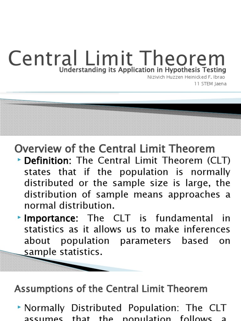 Central Limit Theorem | PDF | Normal Distribution | Sample Size ...