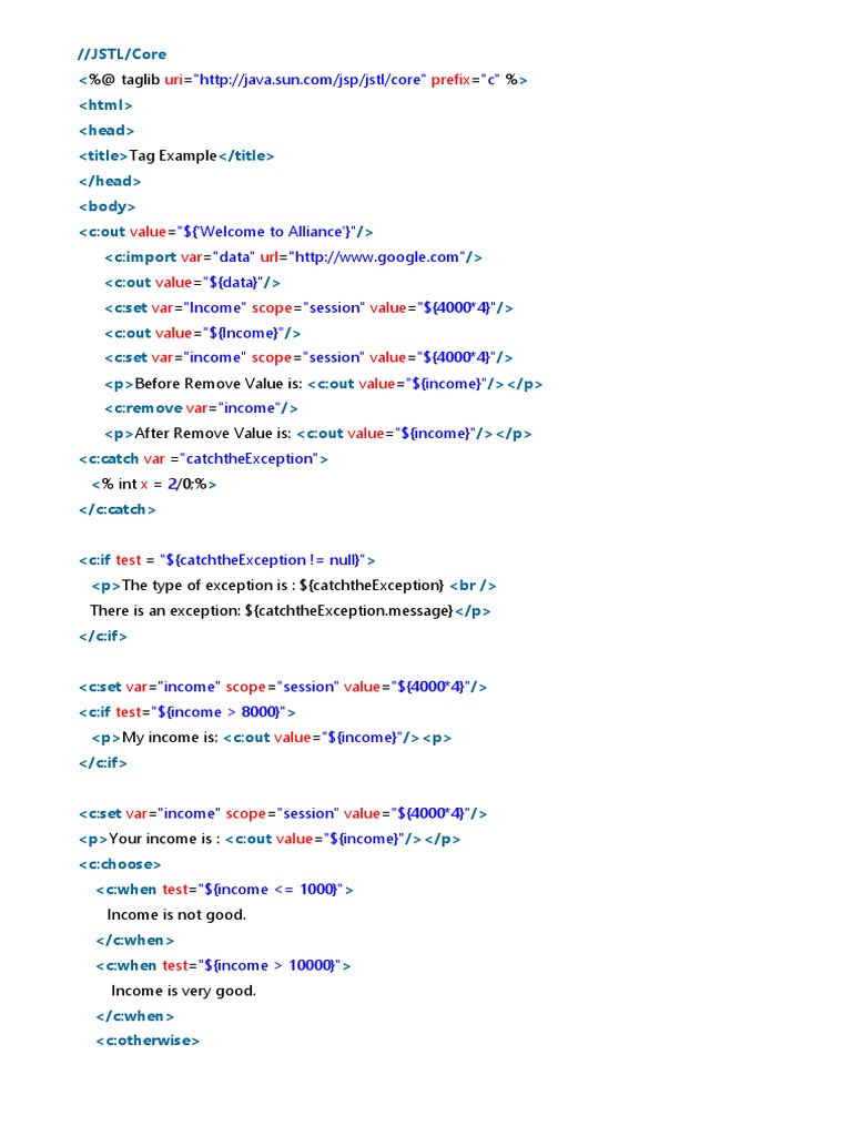 JSTL | PDF | Computer Programming | Computing