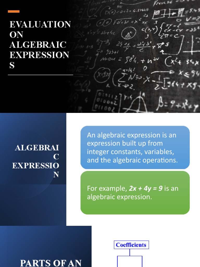 Evaluation On Algebraic Expressions | PDF