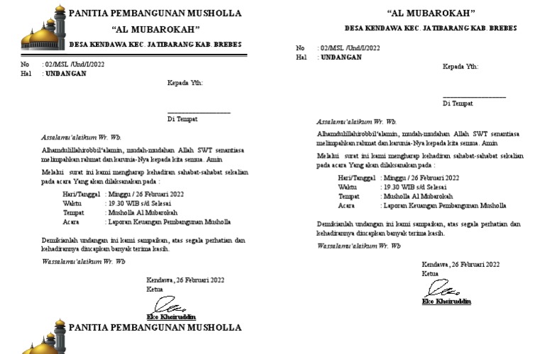 Undangan PANITIA RAJABAN | PDF