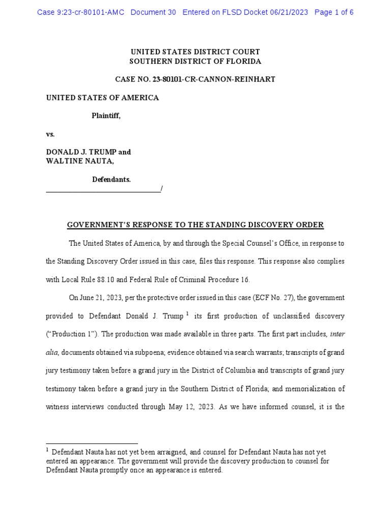 Jack Smith Evidence Filing | Download Free PDF | Discovery (Law ...