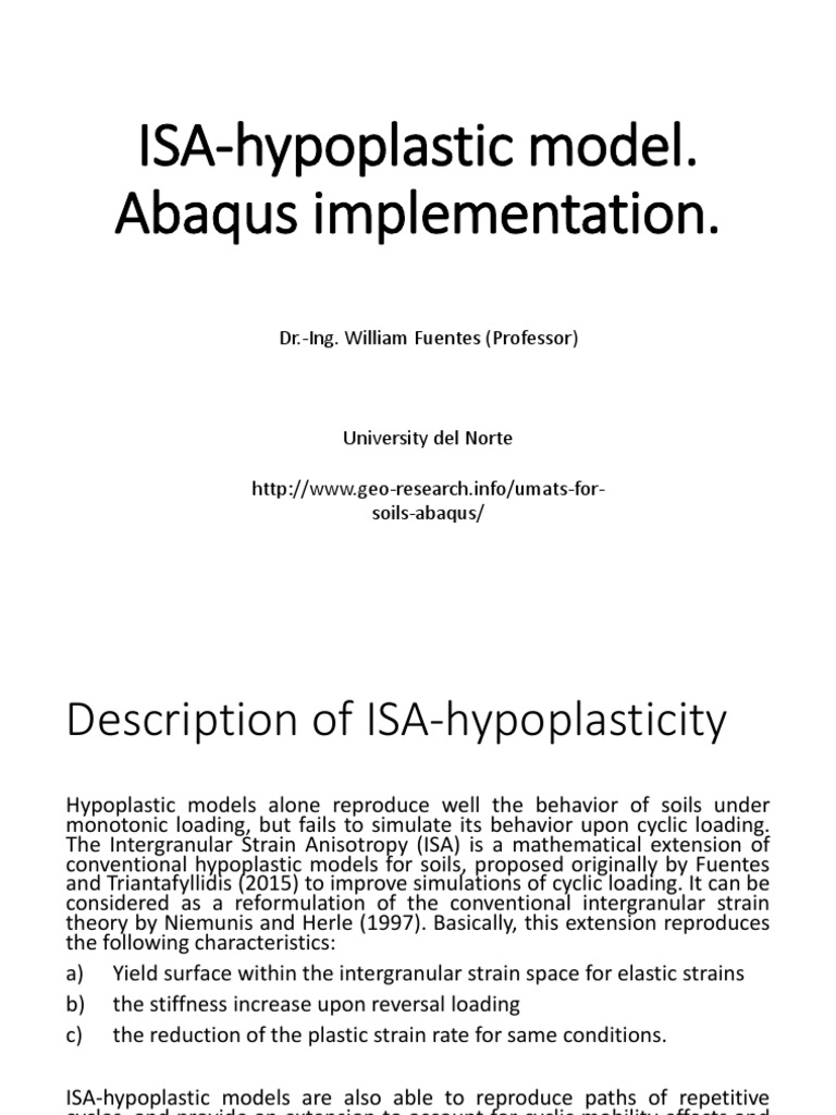 Pile Under Cyclic Axial Loading ISA Hypoplastic Model | PDF | Materials ...