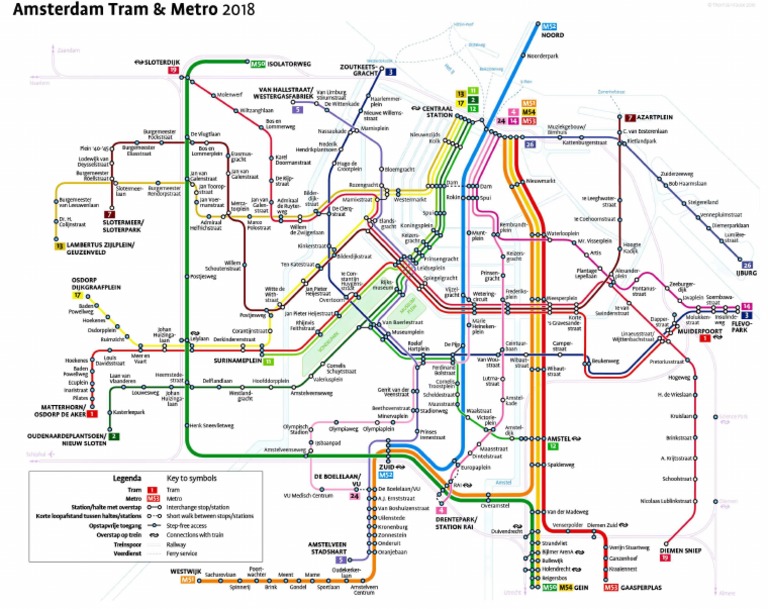 Amsterdam Tram Metro Map 1 | PDF