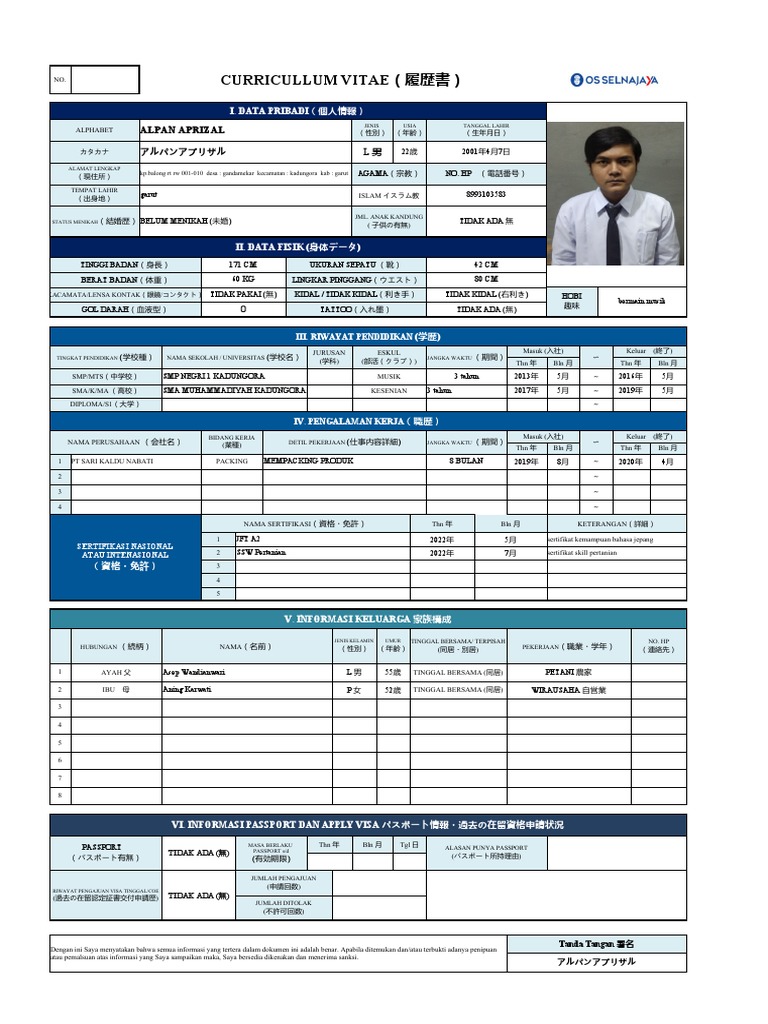 OSSI - New Format CV Revised 17102022 - LOCK (ALPAN.) | PDF
