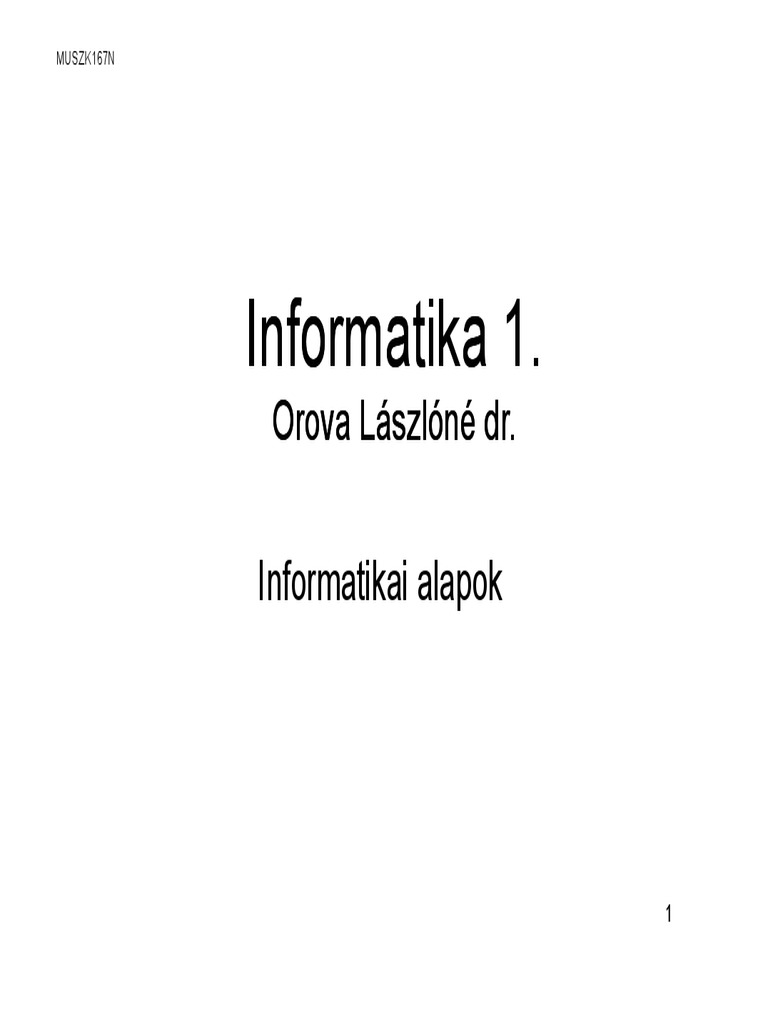1. Alapok, hardver | PDF