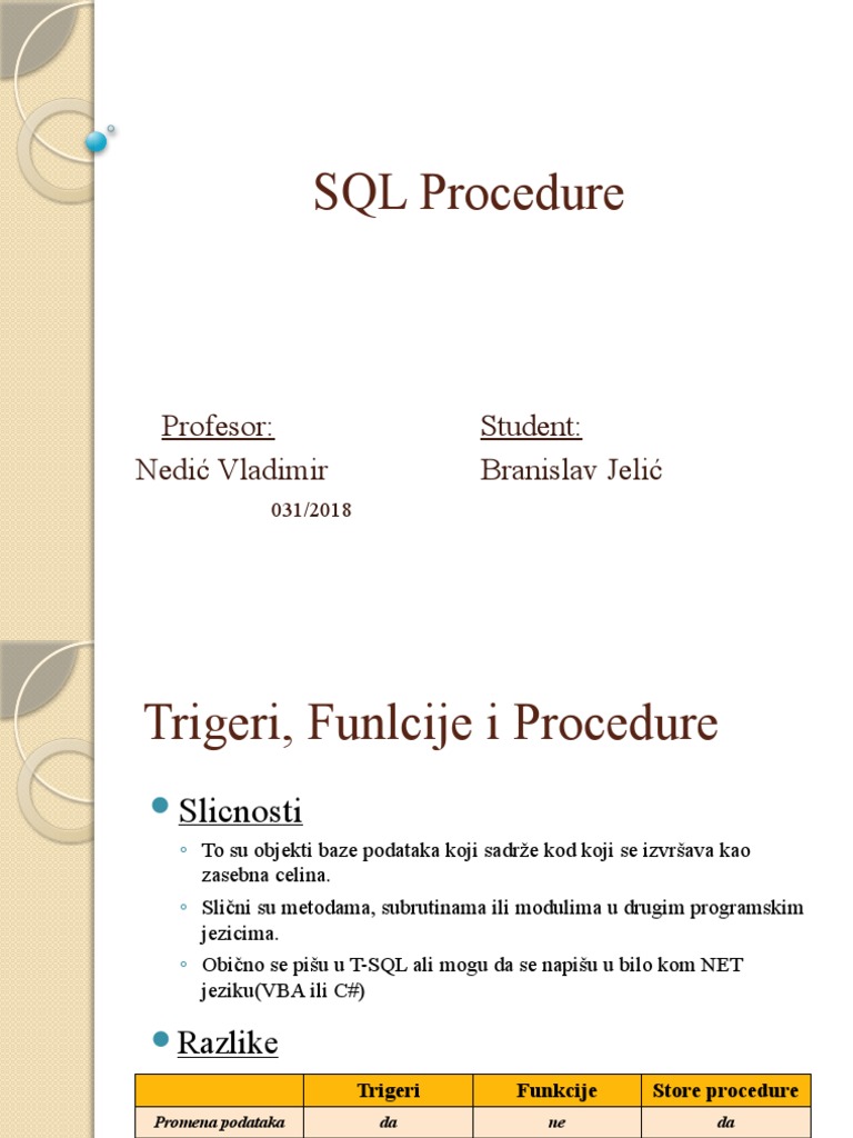 SQL Procedure | PDF