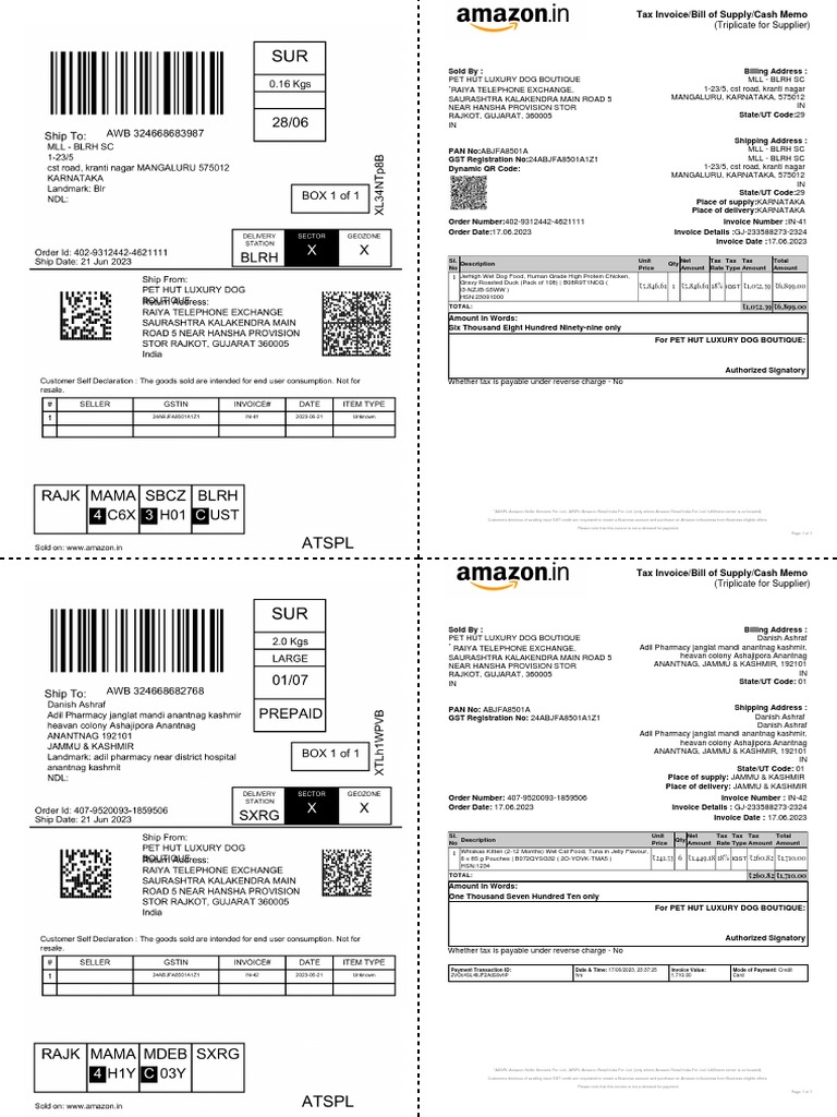 Sl. No Description Unit Price Qty Net Amount Tax Rate Tax Type Tax ...