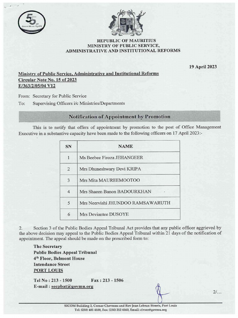 Circular Note No.15 of 2023 | PDF
