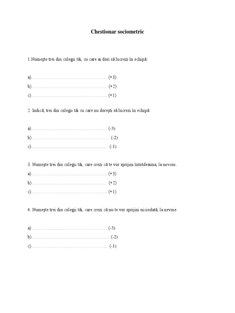 Test Sociometric Model | PDF