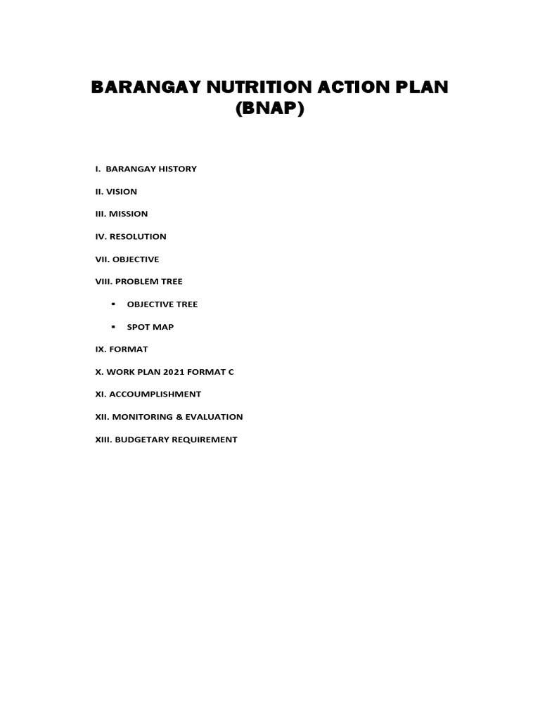 Barangay Nutrition Month Action Plan Silongon | PDF