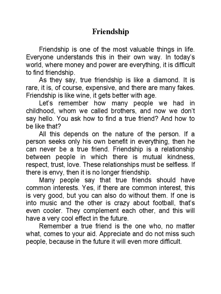 Friendship | PDF