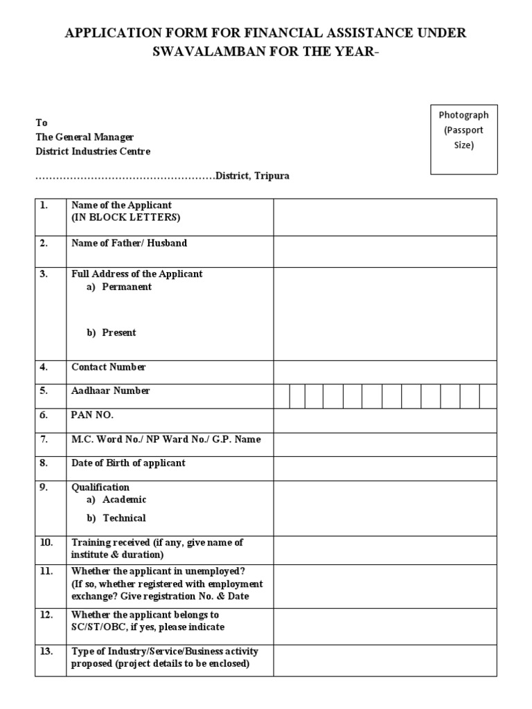 Form Swavalamban | PDF