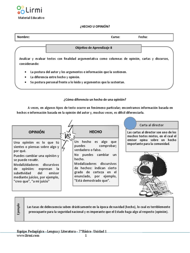 Hecho U Opinión | PDF