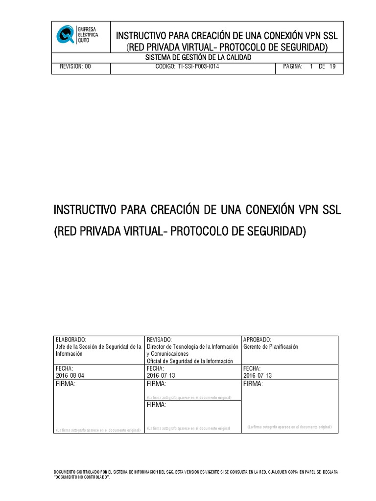 Instructivo Conexión VPN SSL-2016-07-13 | PDF | Red privada virtual | Transport Layer Security