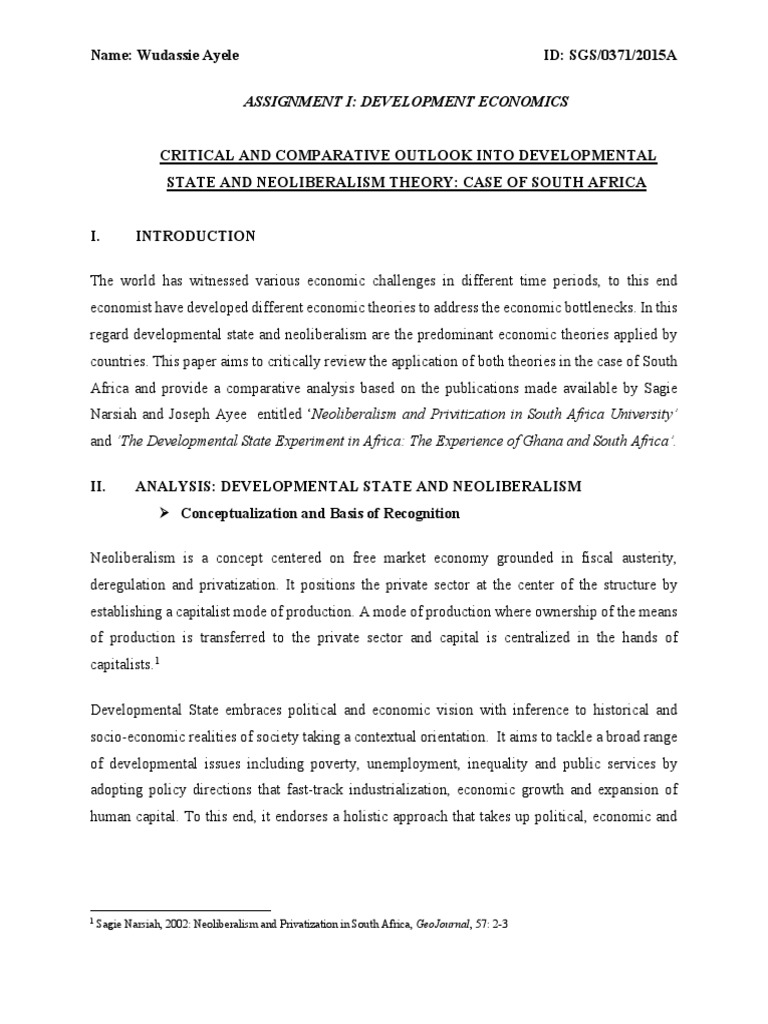Critical and Comparative Outlook Into Developmental State and ... Critical and Comparative Outlook Into Developmental State and ...