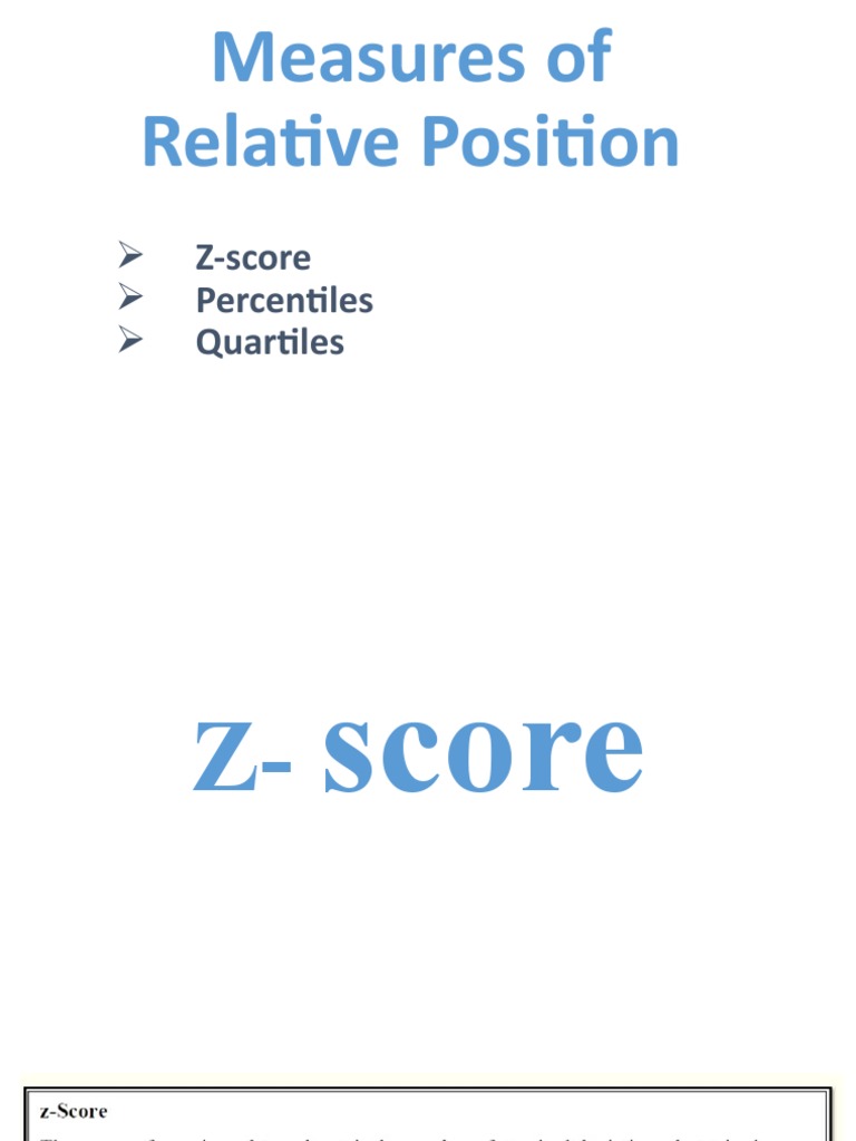 Measures of Relative Position | PDF