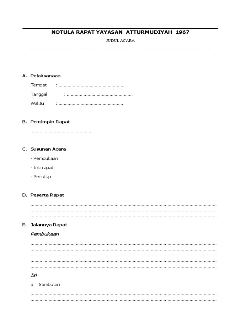 A.1.8 Buku Notula Rapat Yayasan | PDF