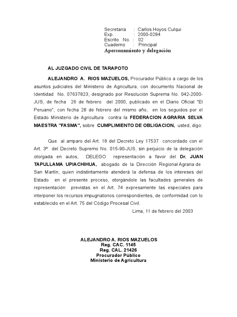 ESCRITO - MODELO 02 | PDF