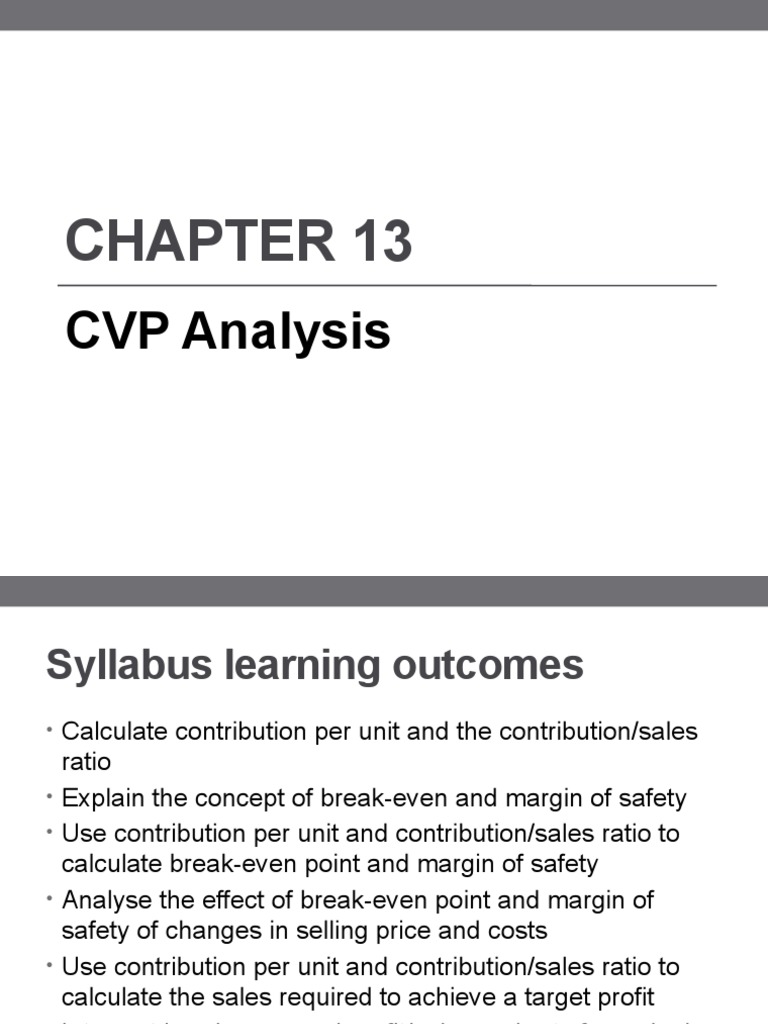 CVP Analysis | PDF | Financial Accounting | Market (Economics)
