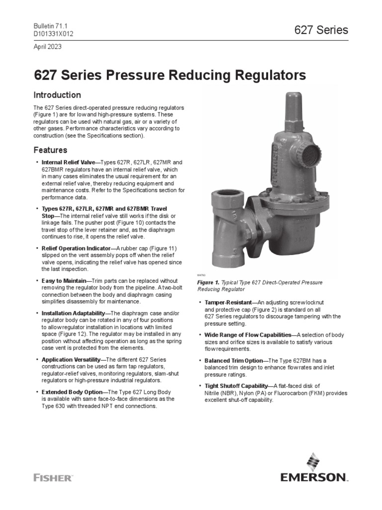 627 Series Pressure Regulators Overview | PDF | Valve | Mechanical ...