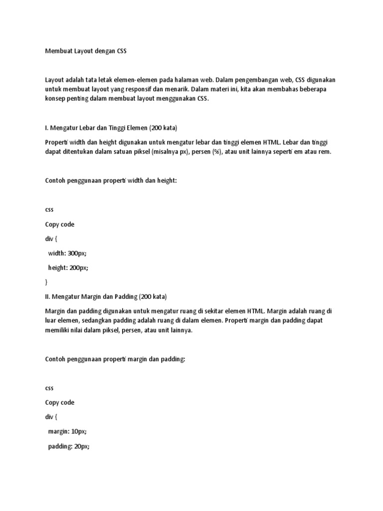 Membuat Layout Dengan CSS | PDF