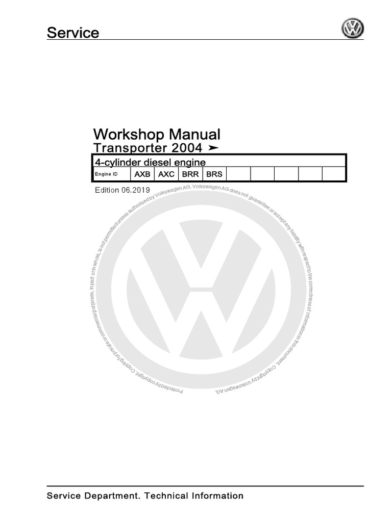 4-Cylinder Diesel Engine (AXB AXC BRR BRS) | PDF | Manufactured Goods ...