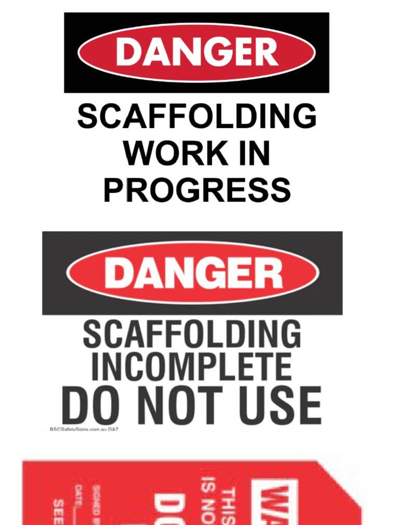Warning Signs Scaffolding | PDF
