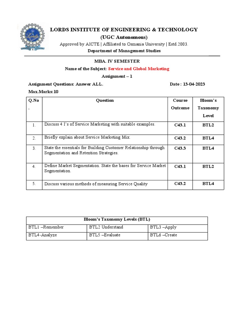 25 - Assignment-1 Question for SGM | PDF