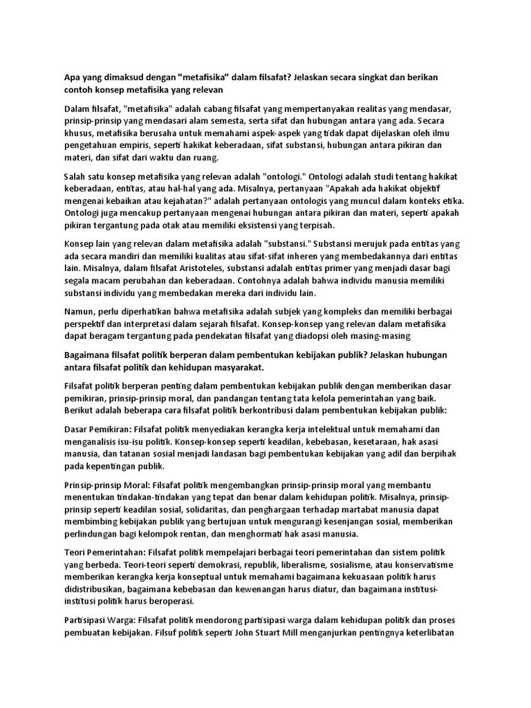Contoh Soal Filsafat | PDF | Sains & Matematika