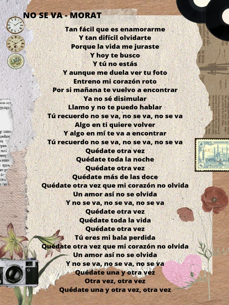 Letra de "No Se Va" de Morat | PDF