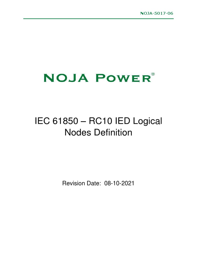 NOJA-5017-06 RC10 IEC 61850 IED Logical Nodes Definition | PDF | Computers