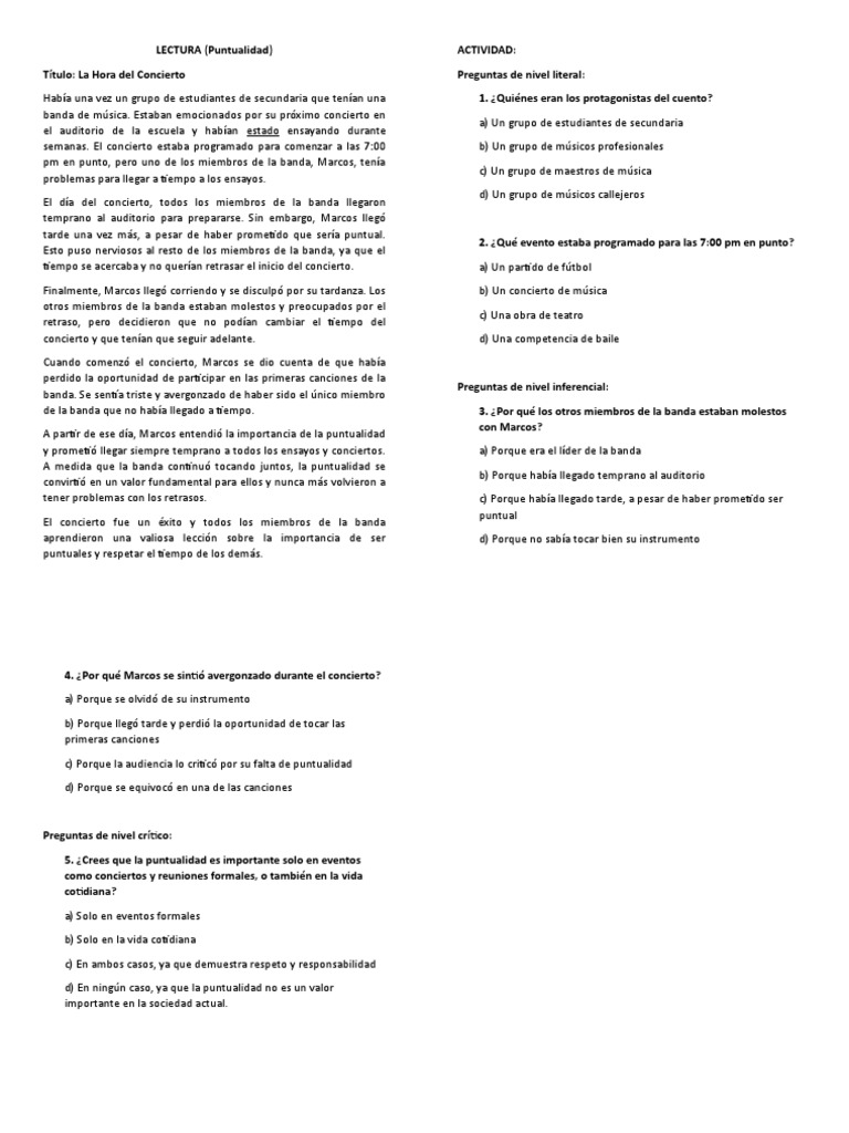 Puntualidad | PDF Puntualidad | PDF