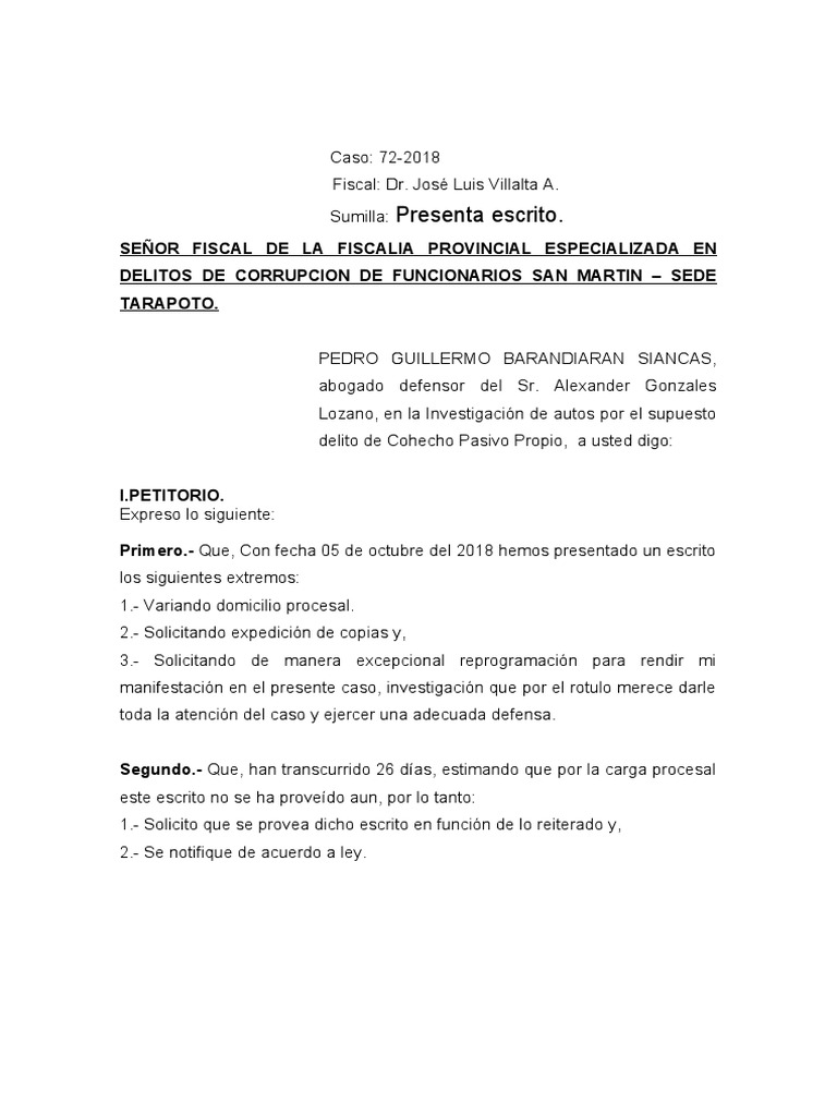 Presenta Escrito | PDF