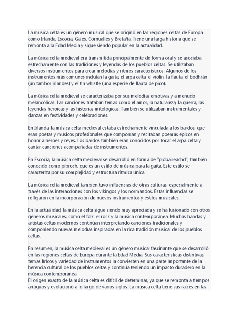Origen y evolución de la música celta | PDF | Música celta | Celtas