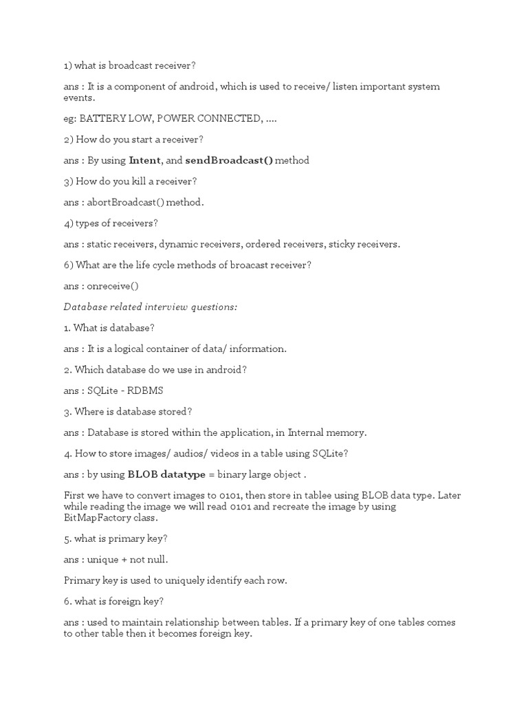 Android Interview | PDF | Web Service | Networking