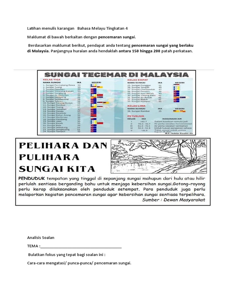 Latihan Menulis Karangan Bahasa Melayu Tingkatan 4 | PDF