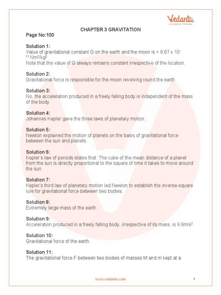 Lakhmir Singh Physics Class 9 Solutions Chapter 3 | PDF | Buoyancy | Gravity