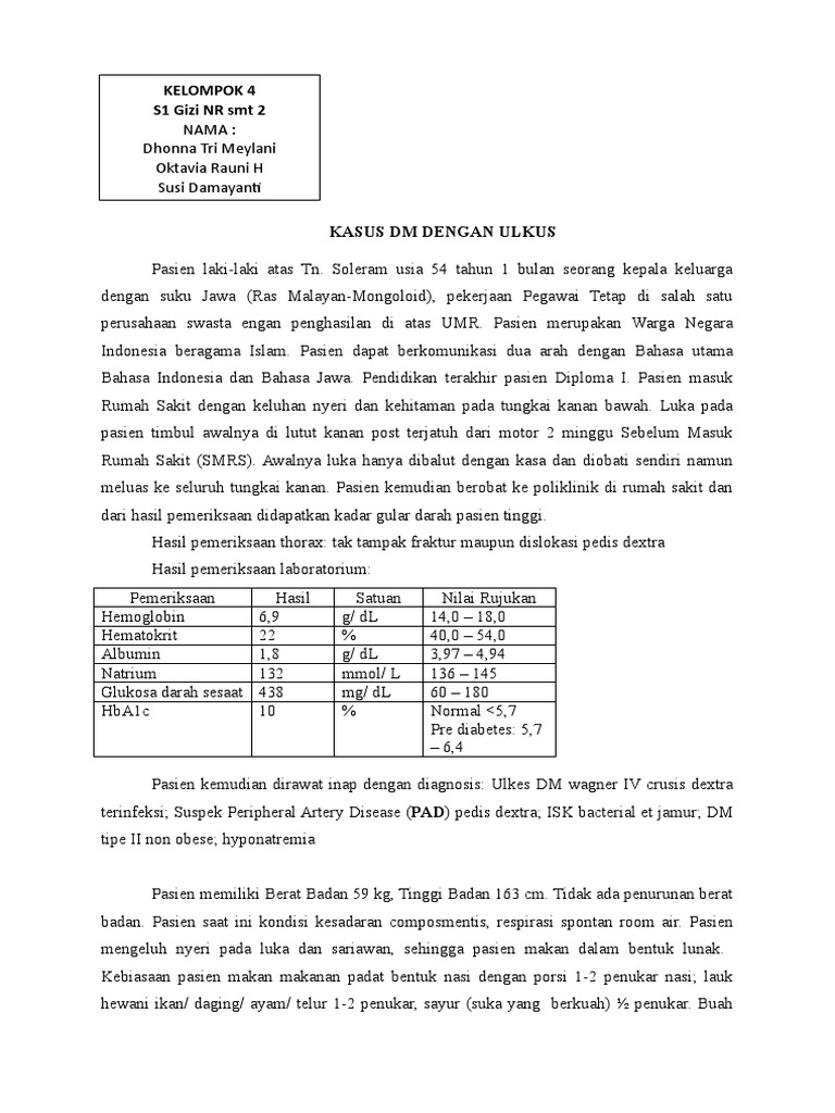 Penanganan Ulkus DM pada Pasien 54 Tahun | PDF