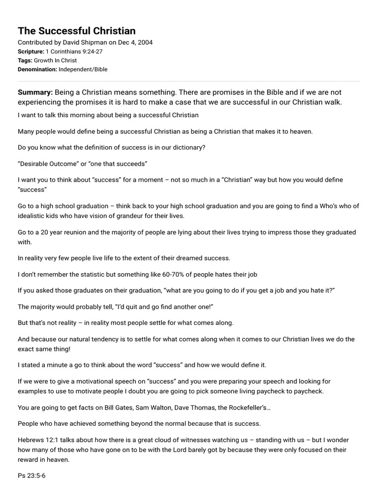 The Successful Christian | PDF | God | Mind