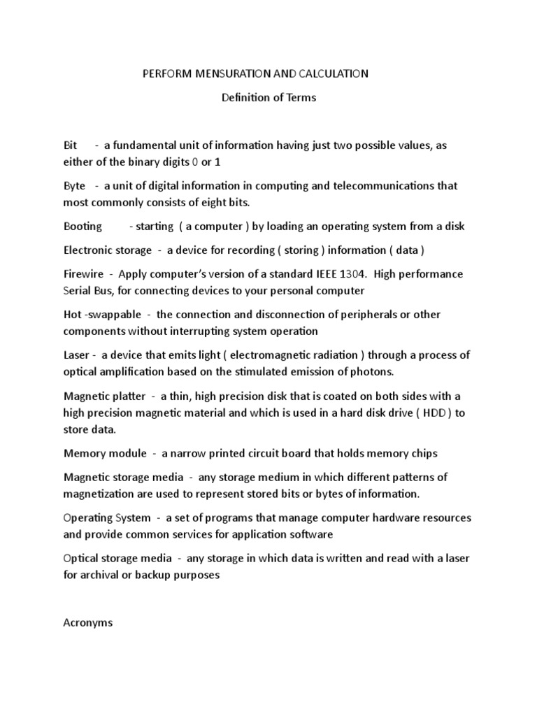Perform Mensuration and Calculation | PDF | Technology & Engineering