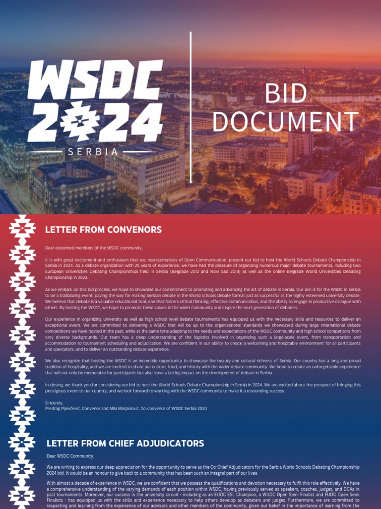 Serbia WSDC 2024 Bid - Final | PDF | Travel Visa