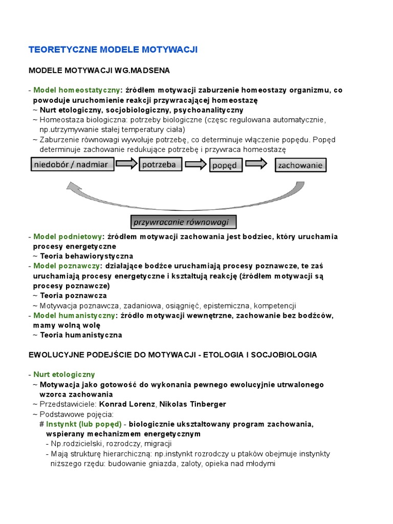 MOTYWACJA Teorie | PDF