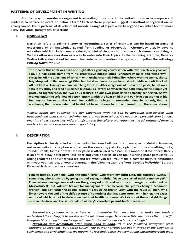 Patterns of Development in Writing | PDF | Adventures Of Huckleberry ...