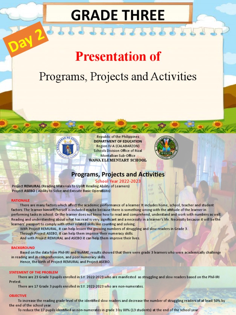 Day 2-INSET (Programs, Projects and Activities) - GRADE 3 | PDF ...